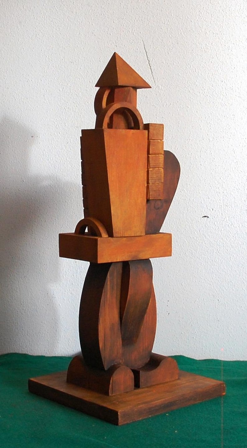 Cubist Sculpture, Interior Design Wood Art - Etsy