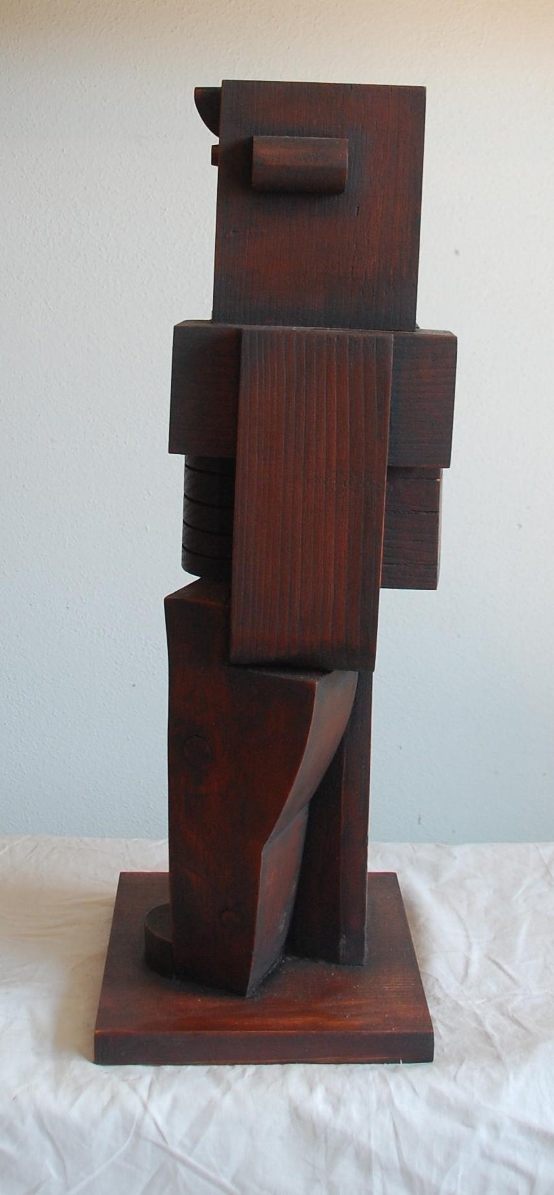 Cubist Wood Sculpture: Handmade Atelier Boulogne Art, Limited Edition ...