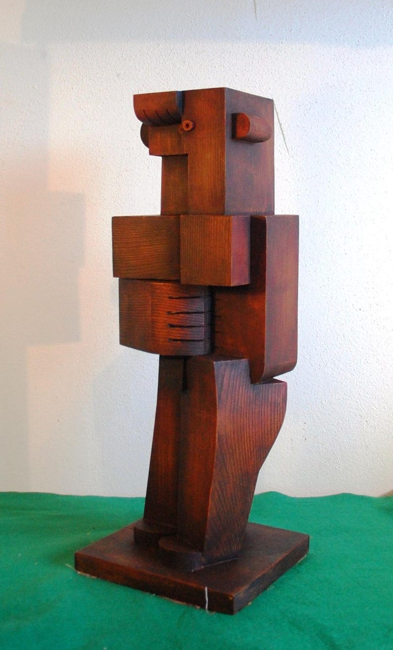 Cubist Sculpture, Interior Design Wood Art - Etsy