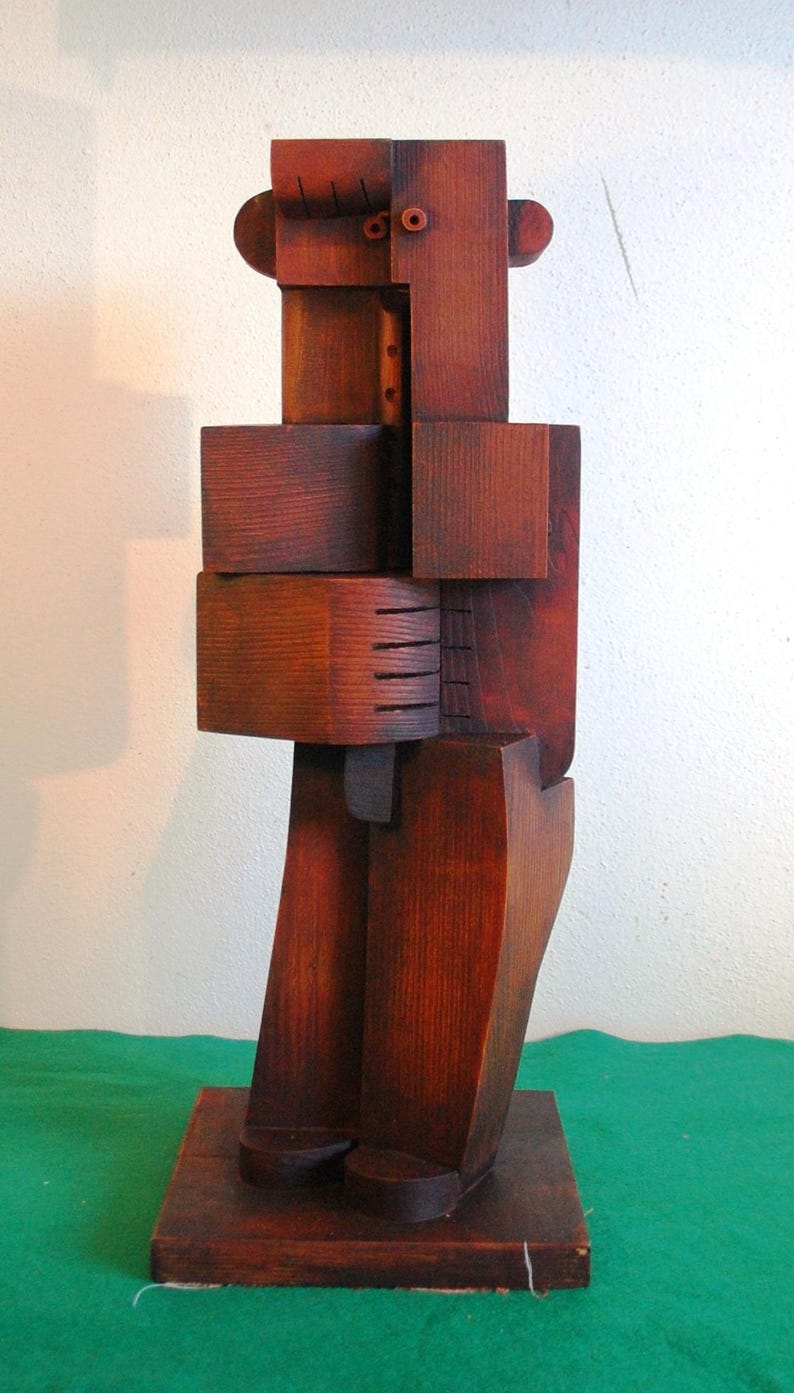 Cubist Sculpture, Interior Design Wood Art - Etsy