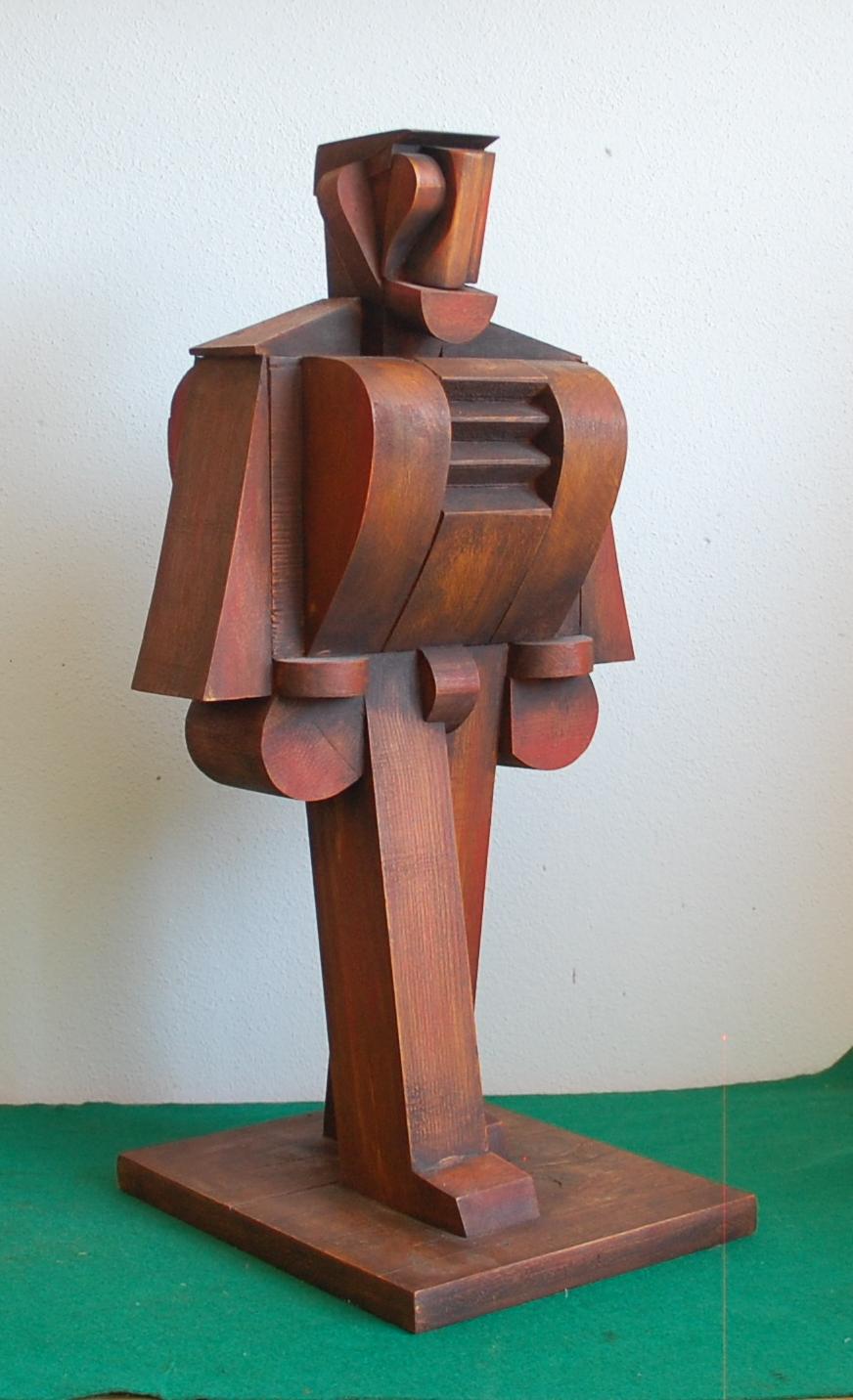 BOXER, Cubist Wood Sculpture: Handmade Atelier Boulogne Art, Limited ...