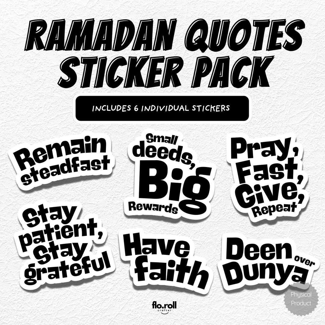 Ramadan Quotes Sticker Pack - Muslim Sticker, Islamic Quote Sticker ...