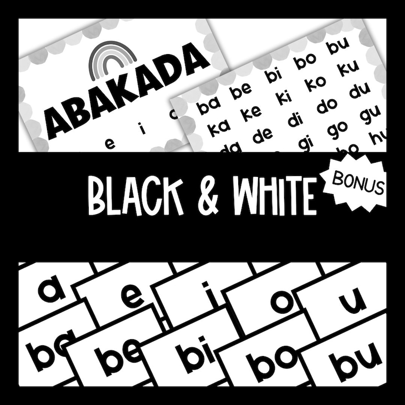 ABAKADA CHART & FLASHCARDS - Bright Rainbow Color - Etsy