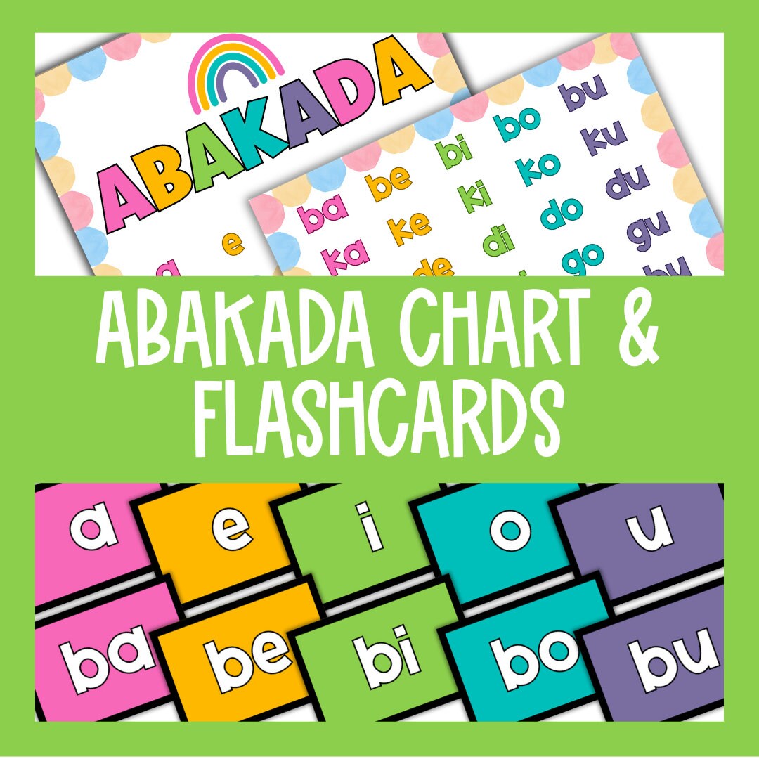 ABAKADA CHART & FLASHCARDS - Bright Rainbow Color - Etsy