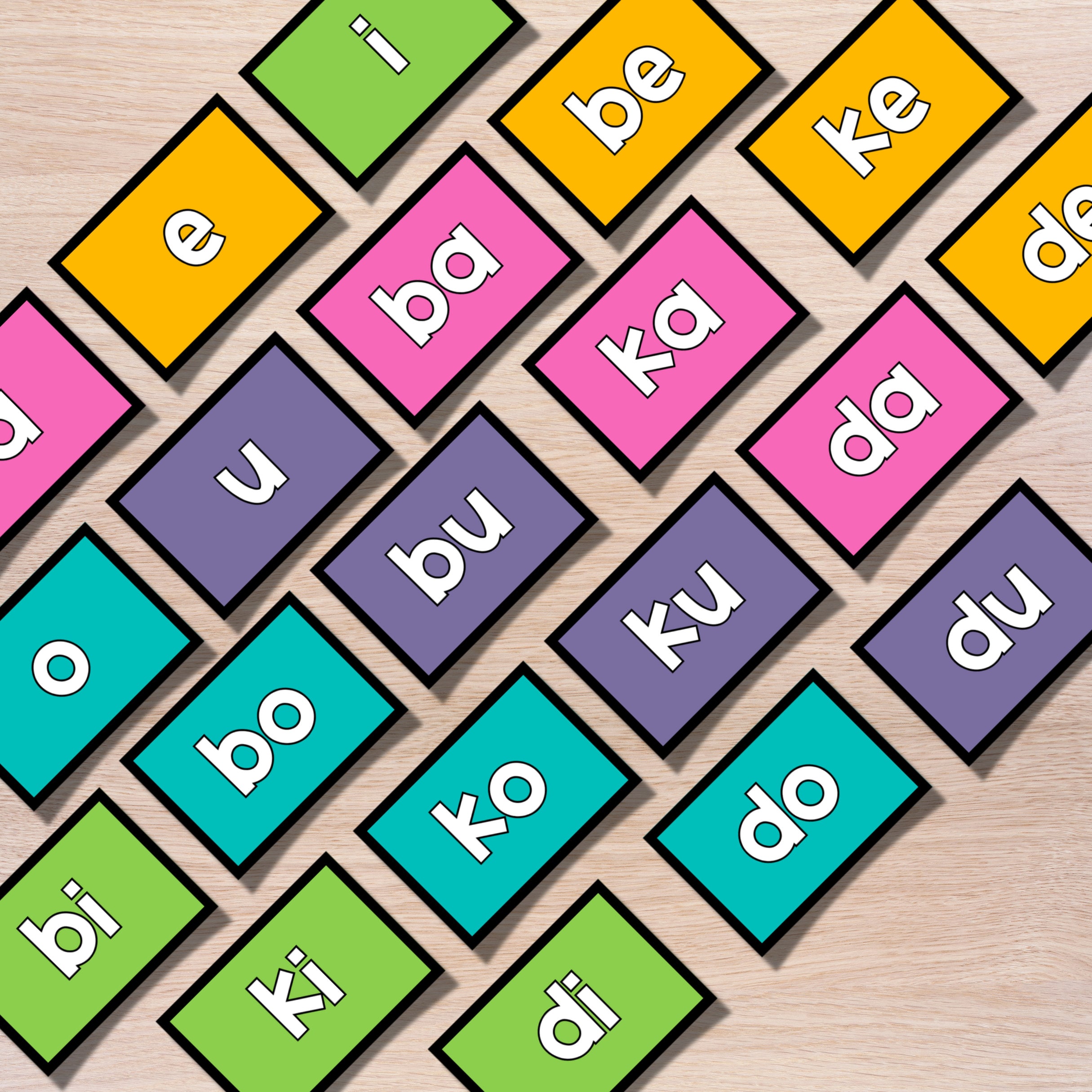 ABAKADA CHART & FLASHCARDS - Bright Rainbow Color - Etsy