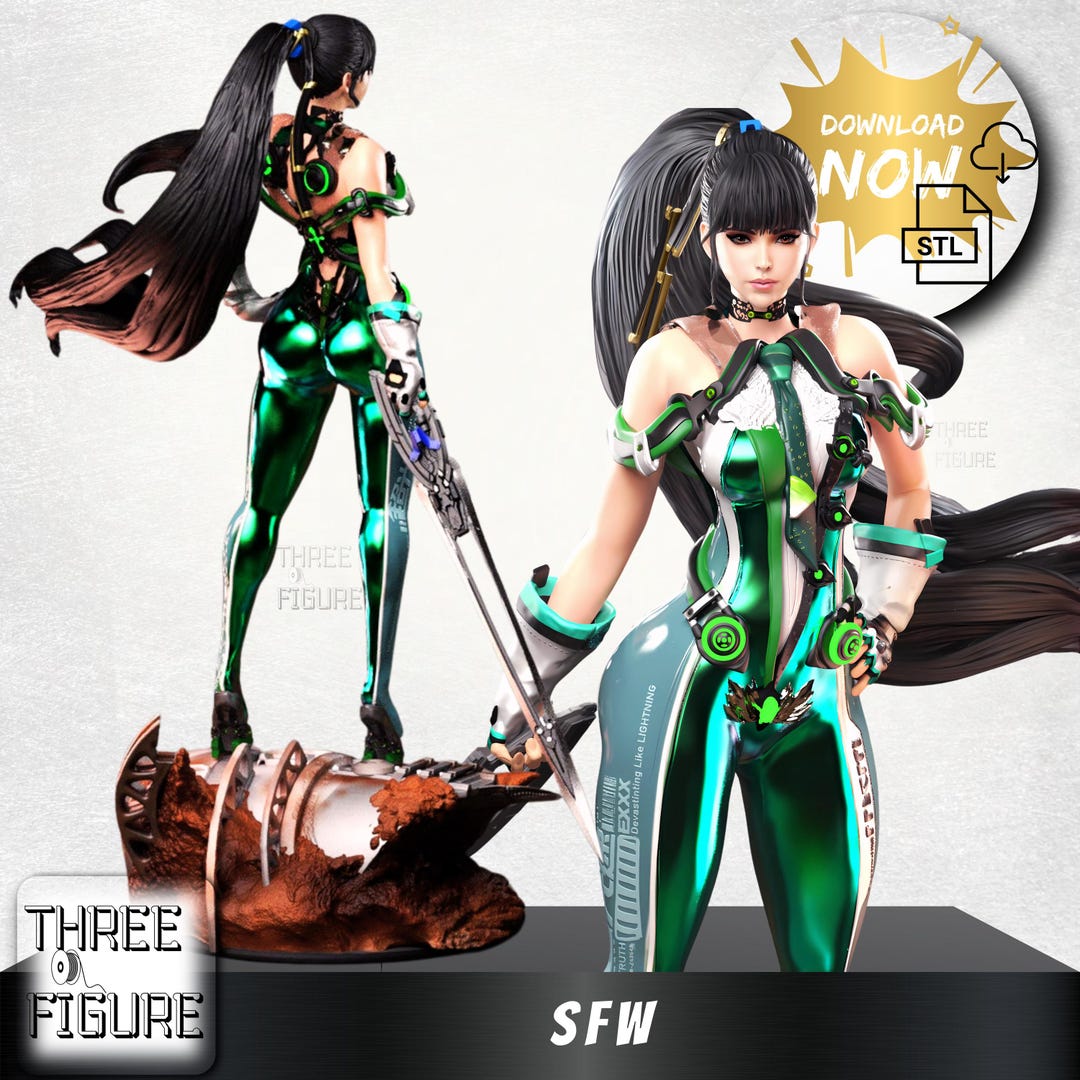 Gamer Warrior Girl 3D Print File STL, 3D Printable STL File, Fan Art ...
