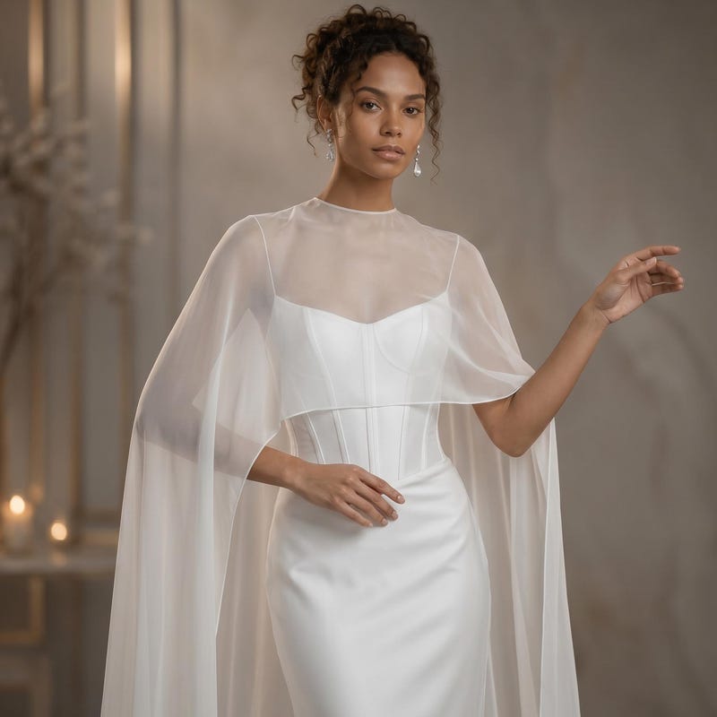 White Cape Dress - Etsy
