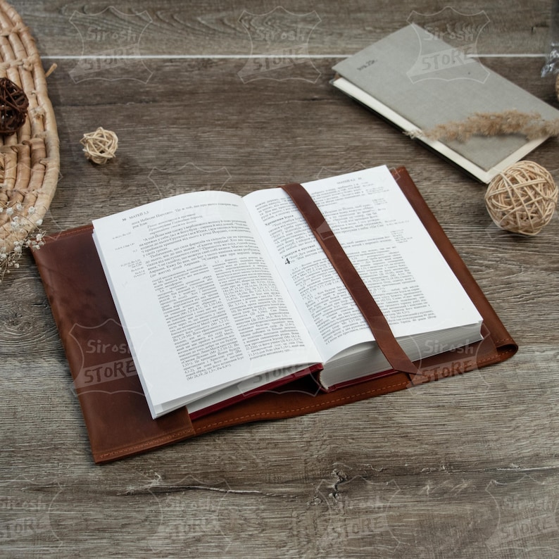 Custom Leather Book Cover, Leather Book Holder, Leather Book Sleeve ...