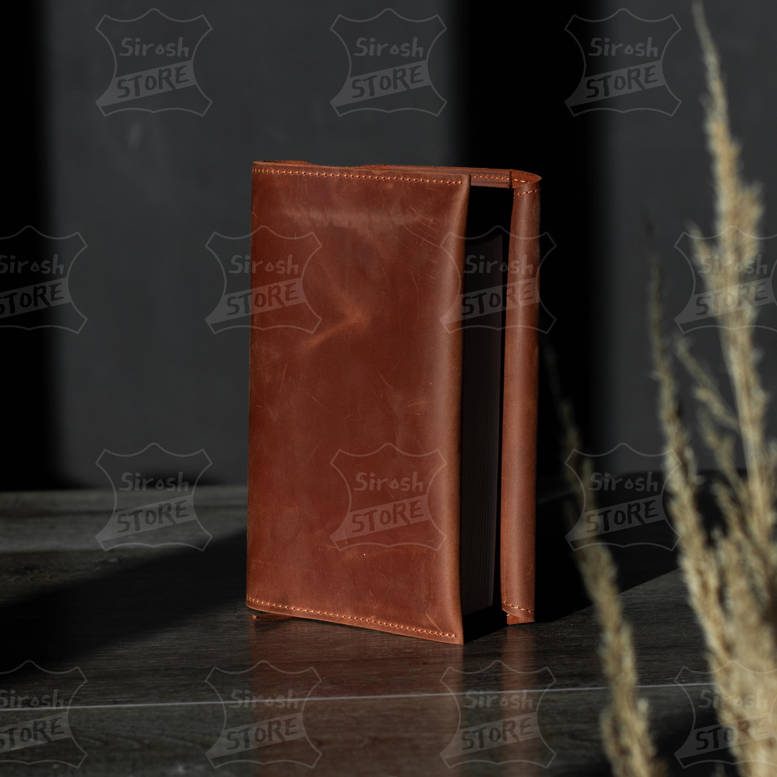 Custom Leather Book Cover, Leather Book Holder, Leather Book Sleeve ...
