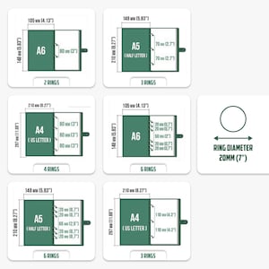 A5 Binder Notebook, A5 Ring Binder, Leather Binder Cover, Binder ...