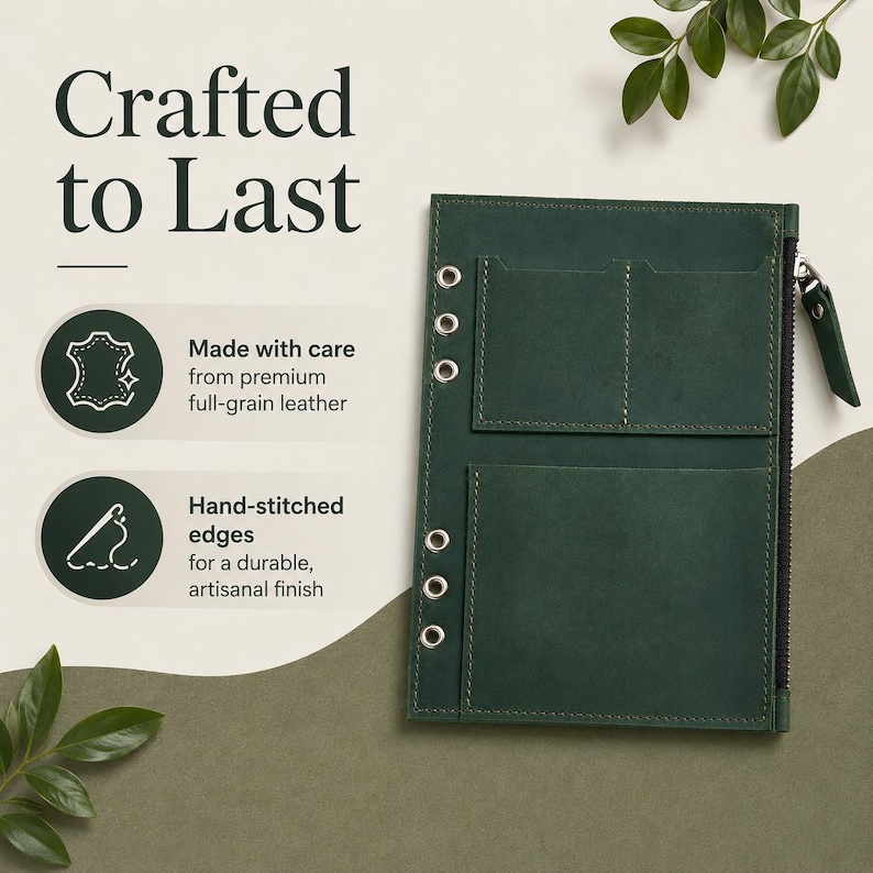 Leather Binder Insert, Card Holder for Planner, Refillable Planner ...