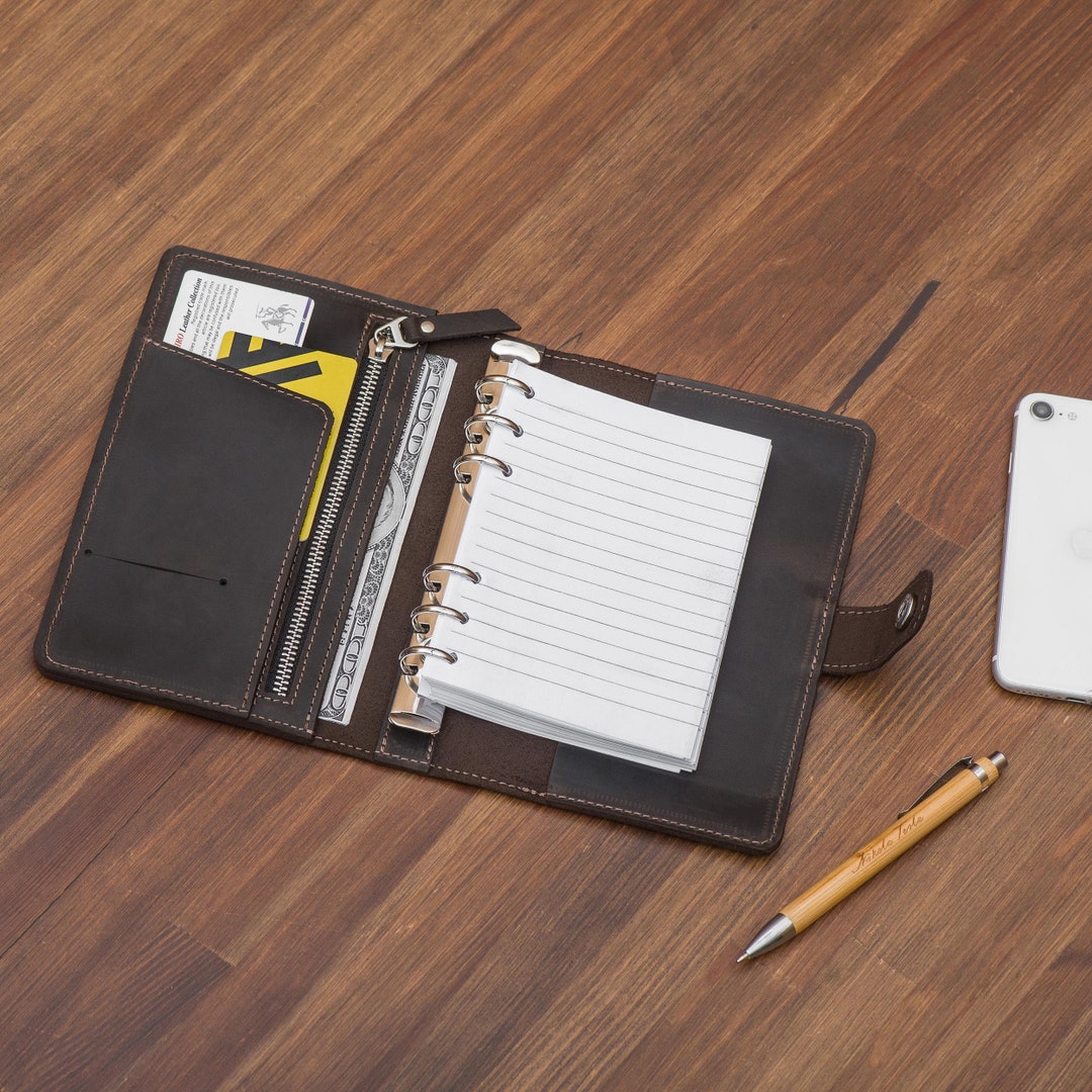 Travel Refillable Notebook, A6 Binder Notebook, Leather Planner Binder ...