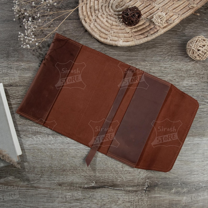 Custom Leather Book Cover, Leather Book Holder, Leather Book Sleeve ...