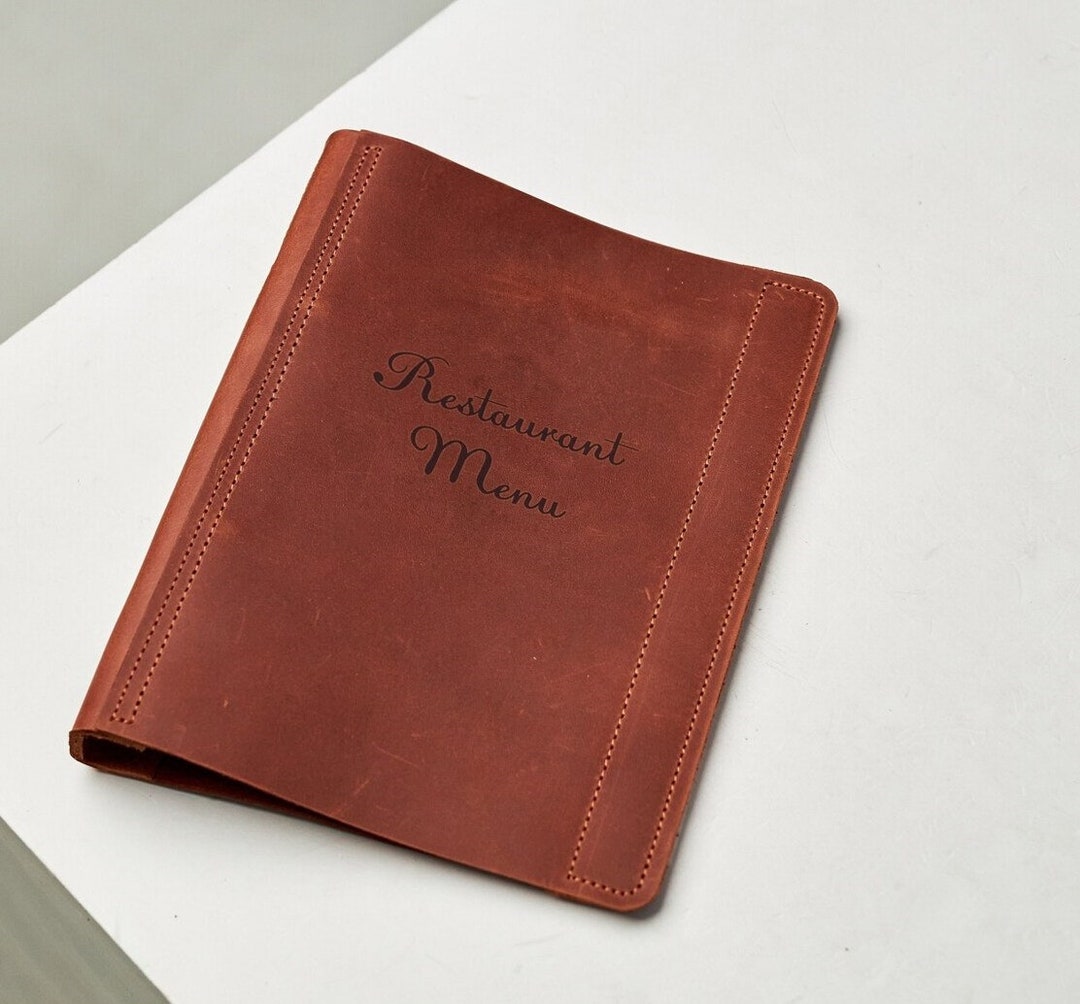 Custom Menu Cover, Leather Menu Holder, Wedding Menu Cover, Leather ...