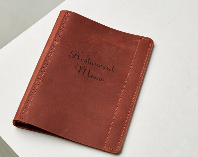 Leather Menu Folder A4/A5, Menu Holder With Embosing, Restaurant Menu ...