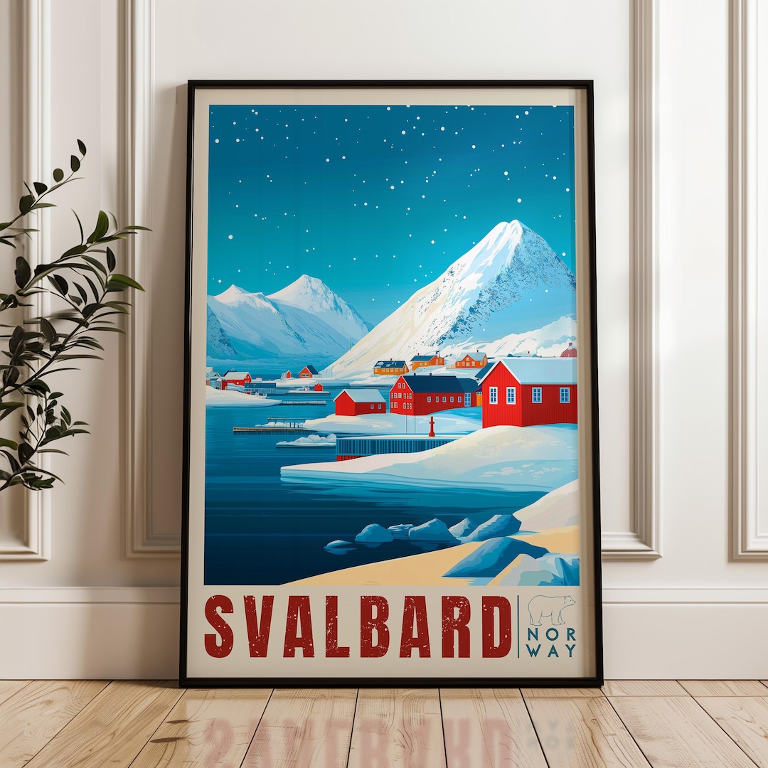 Svalbard Travel Poster - Norway Wall Art Print, Illustration Poster ...