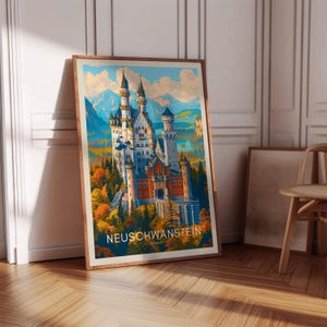 Neuschwanstein Castle Travel Poster - Germany Wall Art Print ...