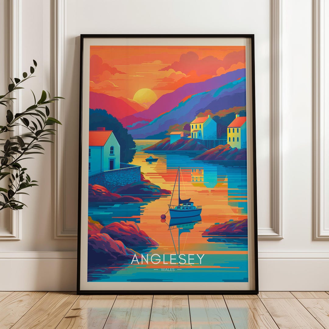 Anglesey Wales Travel Poster: Colorful UK Wall Art - Etsy