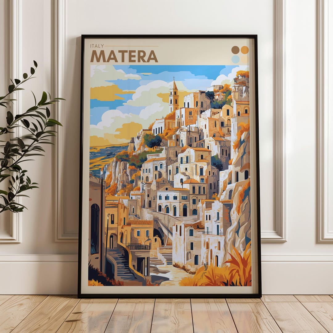 Matera Italy Travel Poster: Basilicata Wall Art Print - Etsy