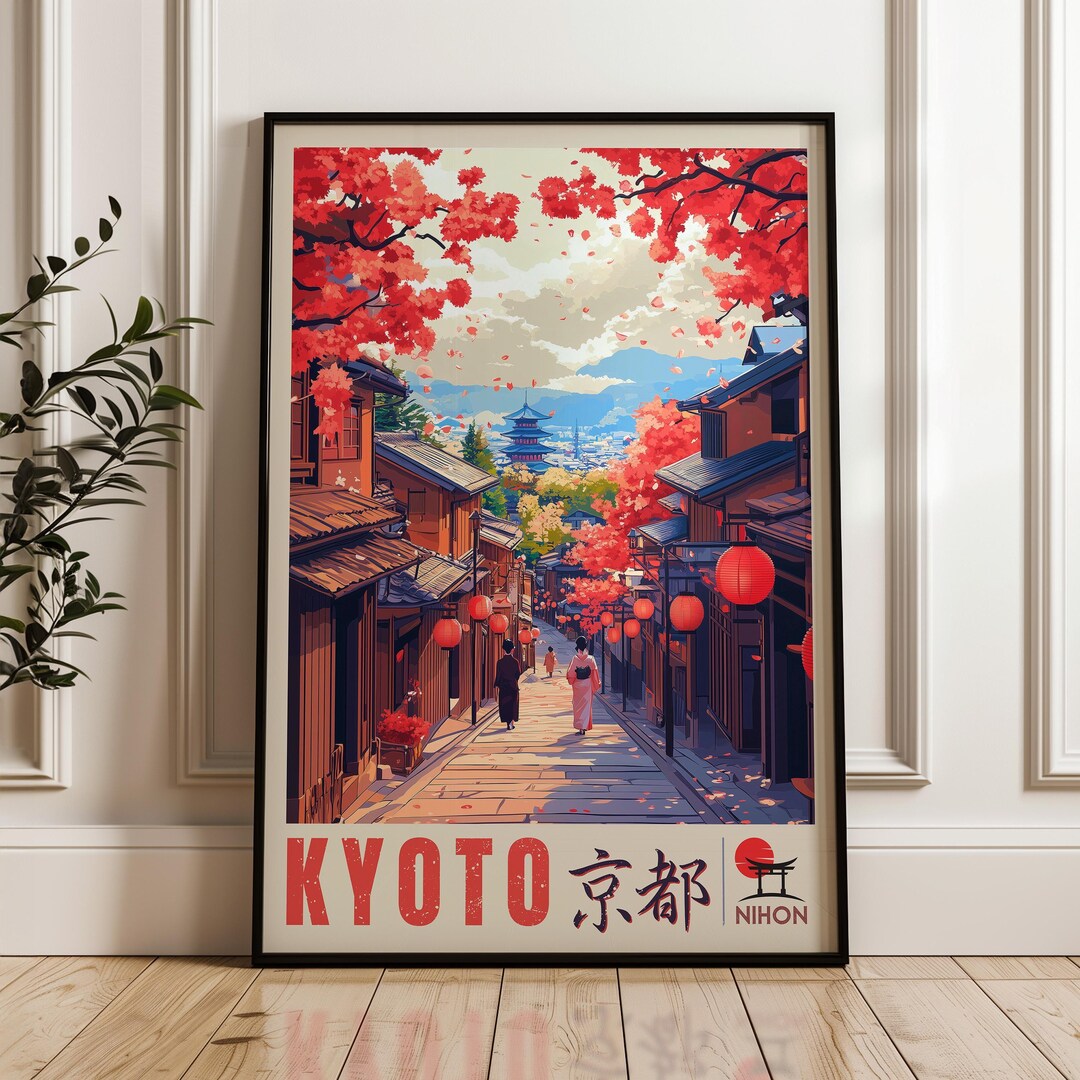 Kyoto Japan Travel Poster: Geisha & Gion Art Print - Etsy