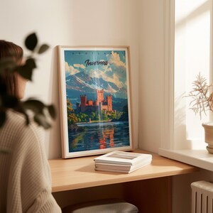 Inverness Travel Poster Scotland Wall Art Print, Illustration Poster ...