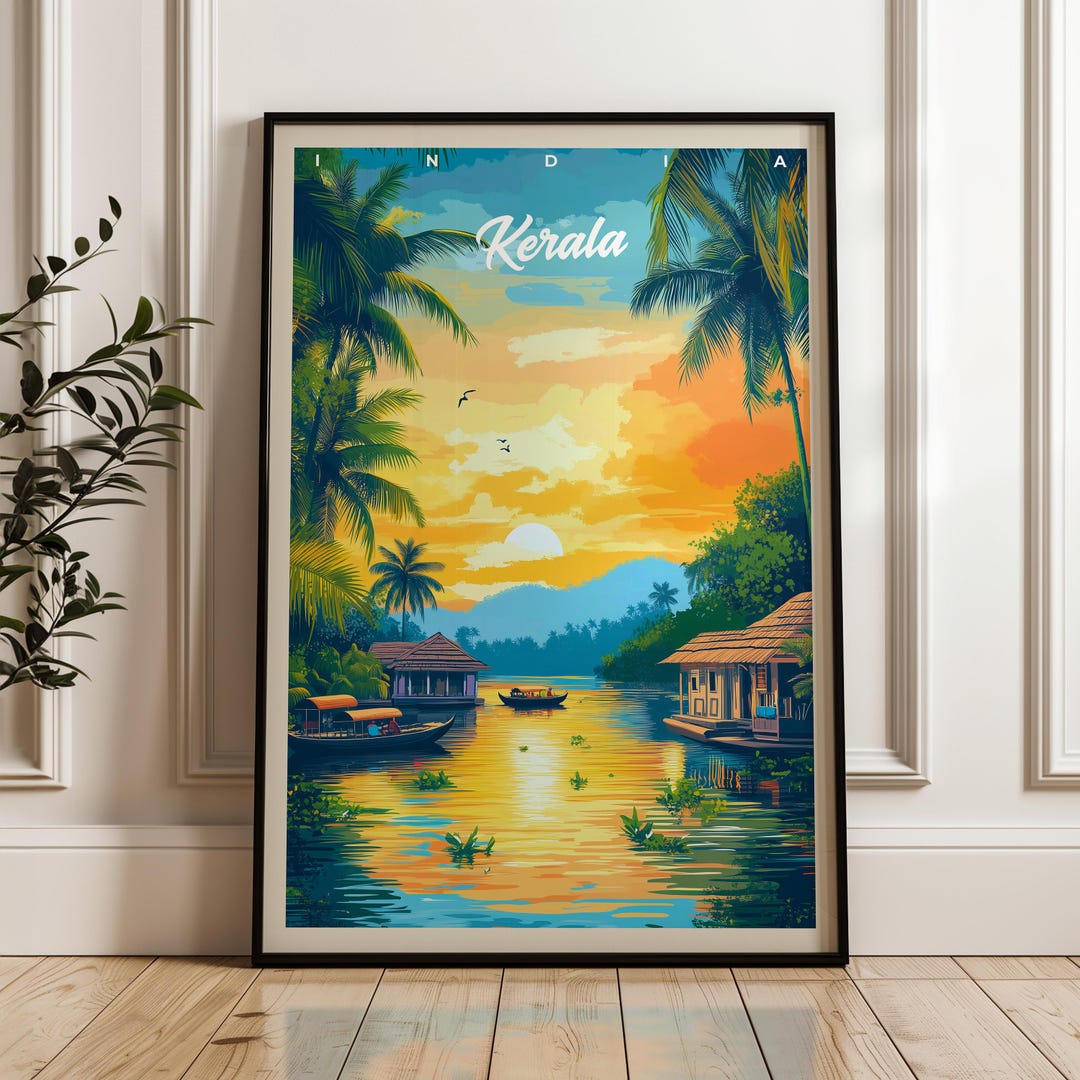 Kerala India Travel Poster: Malabar Coast Art Print - Etsy
