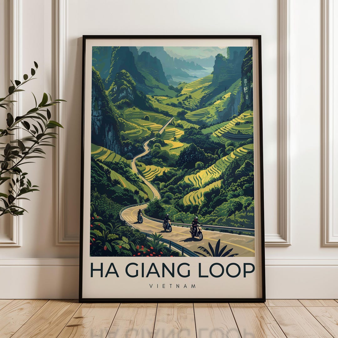 Ha Giang Loop Travel Poster Vietnam Wall Art Print, Illustration Poster ...