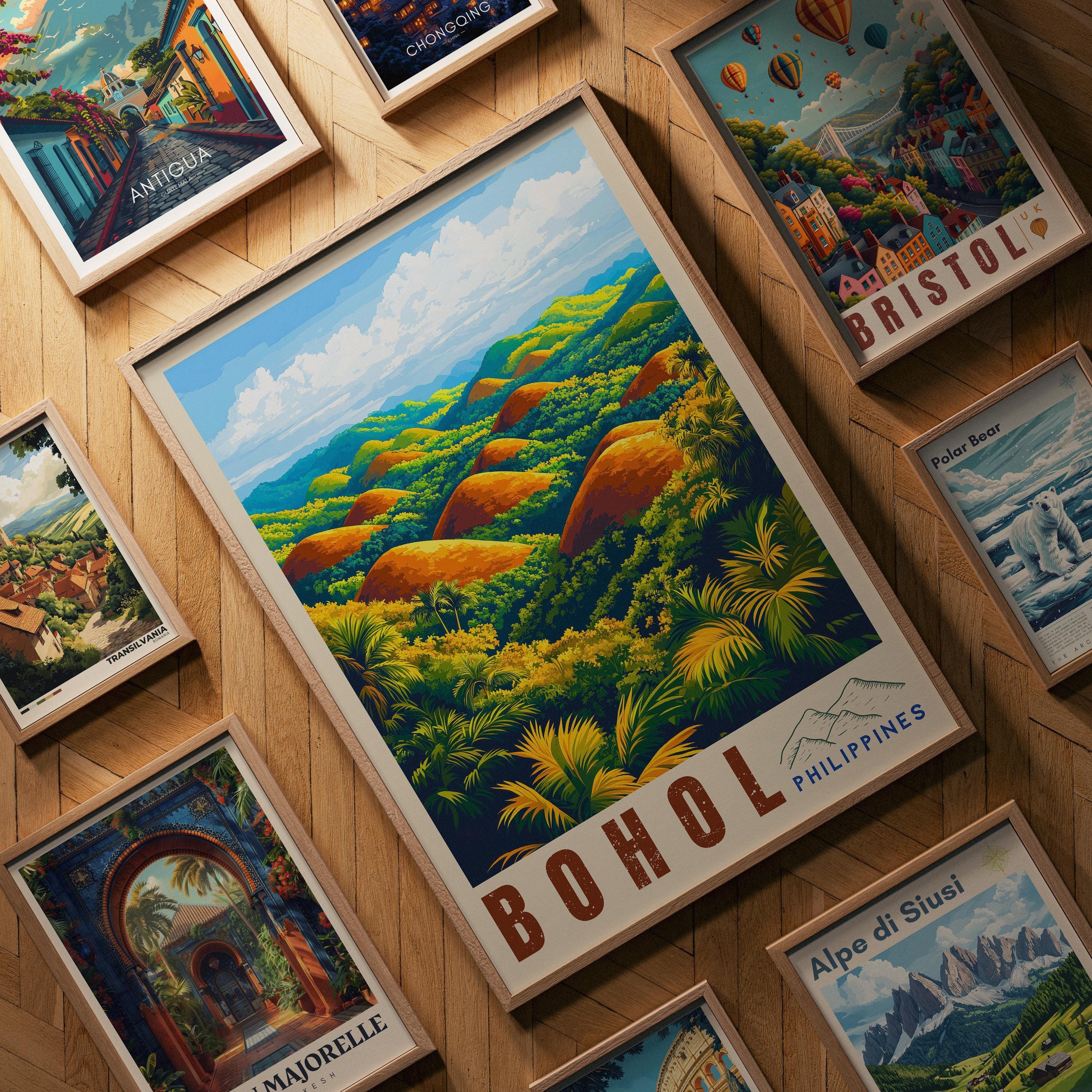 Chocolate Hills Philippines Travel Poster: Bohol Island Art Print - Etsy