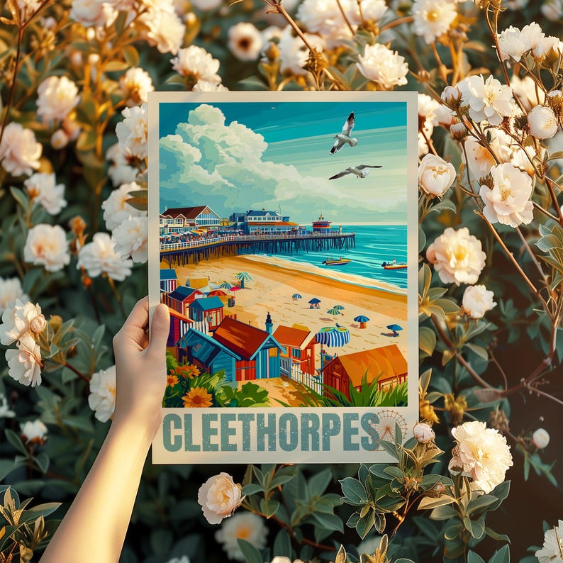 Cleethorpes England Travel Poster: Illustrated Beach Print - Etsy UK