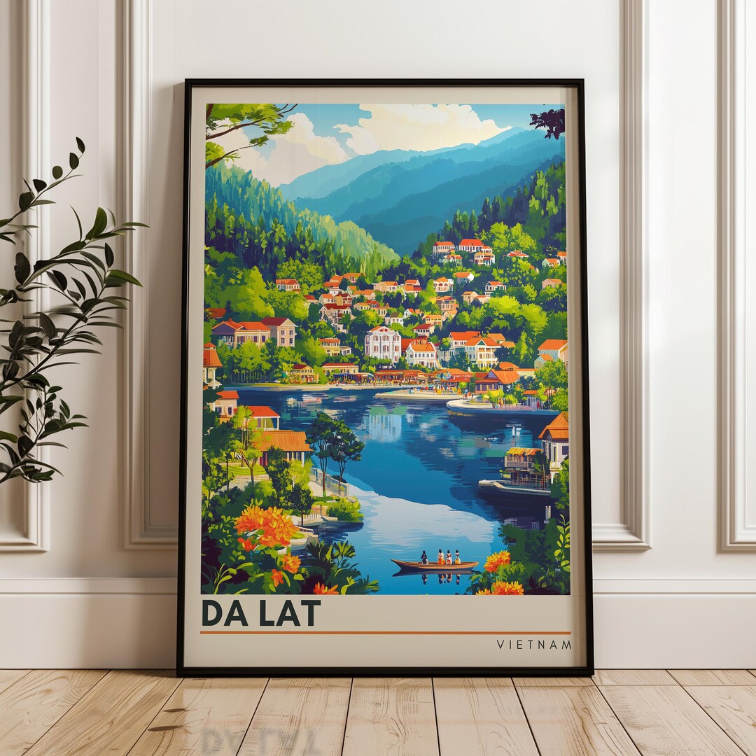 Da Lat Travel Poster - Vietnam Wall Art Print, Illustration Poster, Lam ...