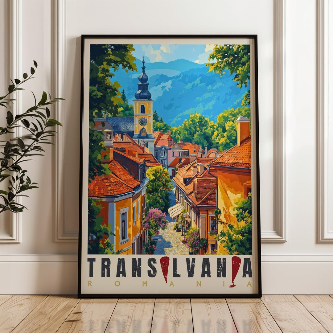 Transylvania Travel Poster: Romania Illustration Art, Ardeal Decor - Etsy