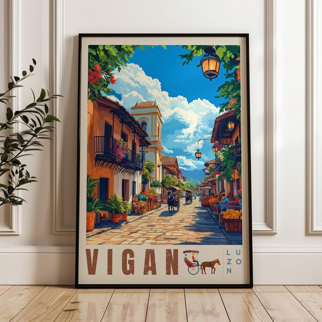 Vigan Philippines Travel Poster – Vintage Colonial Town Art Print - Etsy