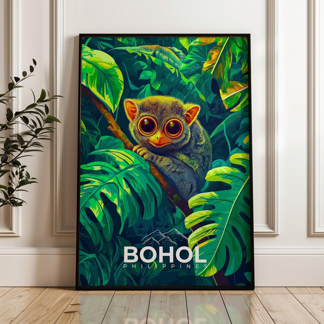 Bohol Tarsier Travel Poster: Philippines Art Print - Etsy