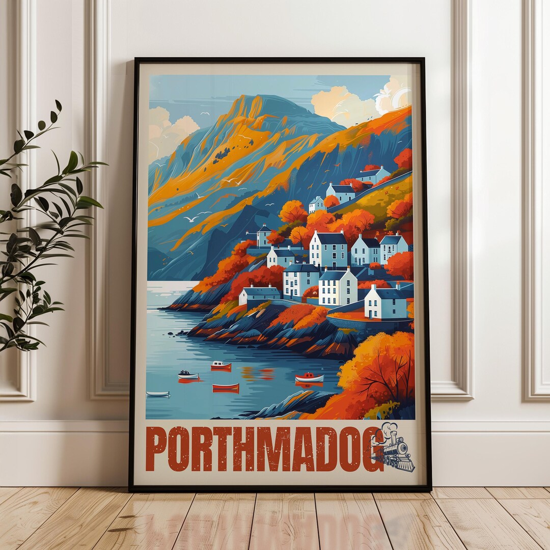 Porthmadog Wales Travel Poster: Snowdonia Wall Art - Etsy UK