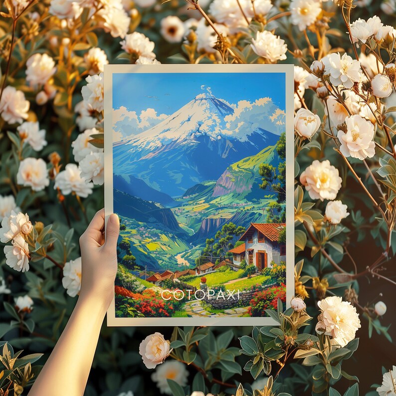 Cotopaxi Travel Poster: Ecuador Illustration Art Print - Etsy