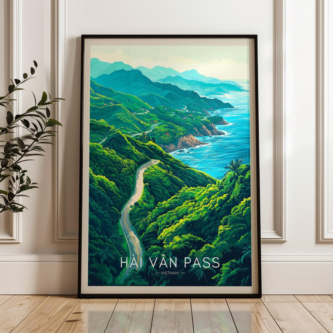 Hai Van Pass Travel Poster: Vietnam Art Print - Etsy