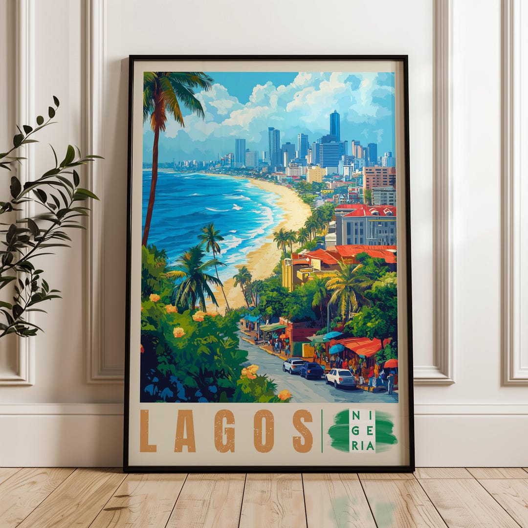Lagos Nigeria Travel Poster: Vibrant Cityscape Wall Art - Etsy UK
