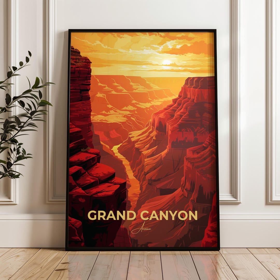 Grand Canyon Travel Poster: Arizona National Park Art Print - Etsy