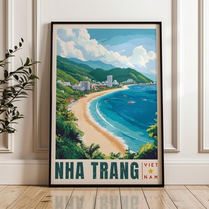 Nha Trang Travel Poster - Vietnam Wall Art Print, Illustration Poster ...