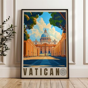 Vatican Travel Poster: Italy Cityscape Art Print - Etsy