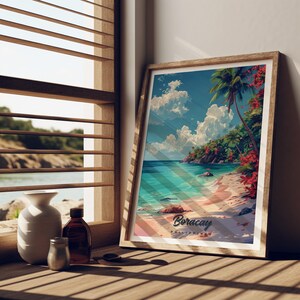 Boracay Travel Poster Philippines Wall Art Print, Illustration Poster ...