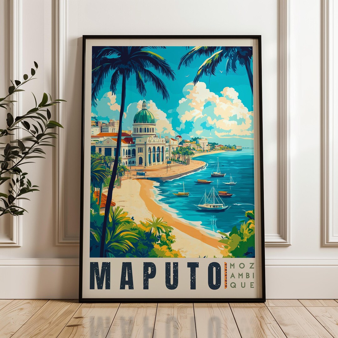 Maputo Mozambique Travel Poster: Indian Ocean Art Print - Etsy