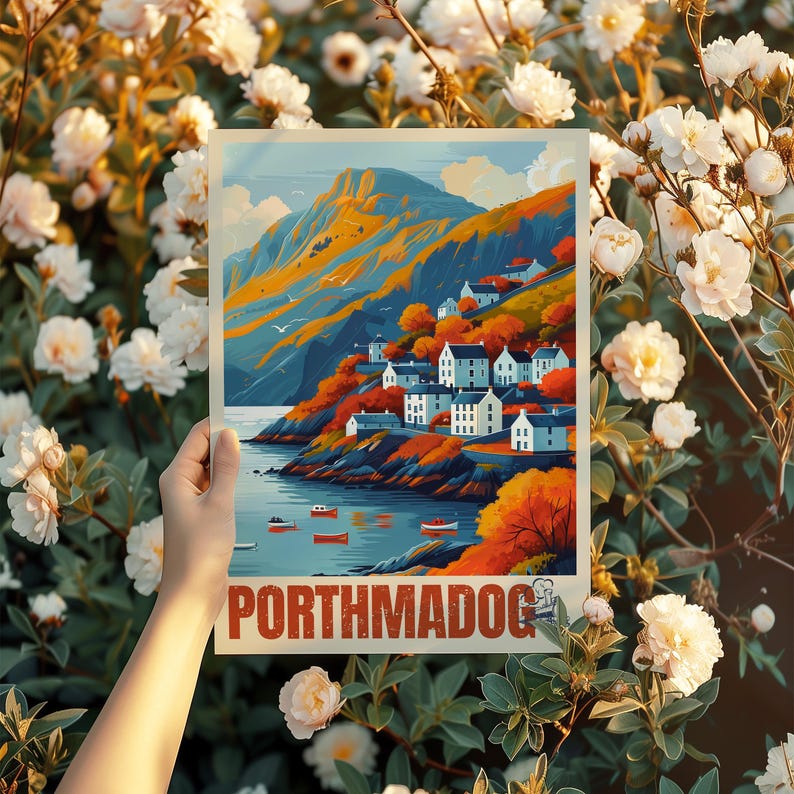 Porthmadog Wales Travel Poster: Snowdonia Wall Art - Etsy UK