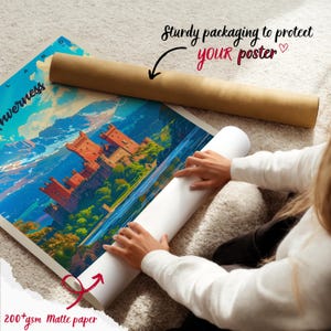 Inverness Travel Poster - Scotland Wall Art Print, Illustration Poster ...