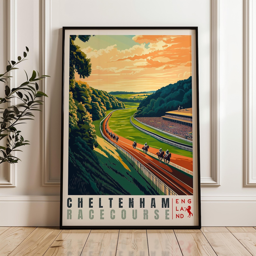 Cheltenham Racecourse Travel Poster - England Wall Art Print ...