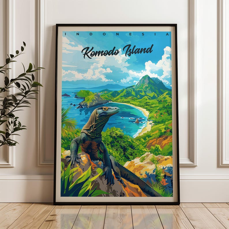 Komodo Island Travel Poster: Indonesia Wall Art - Etsy