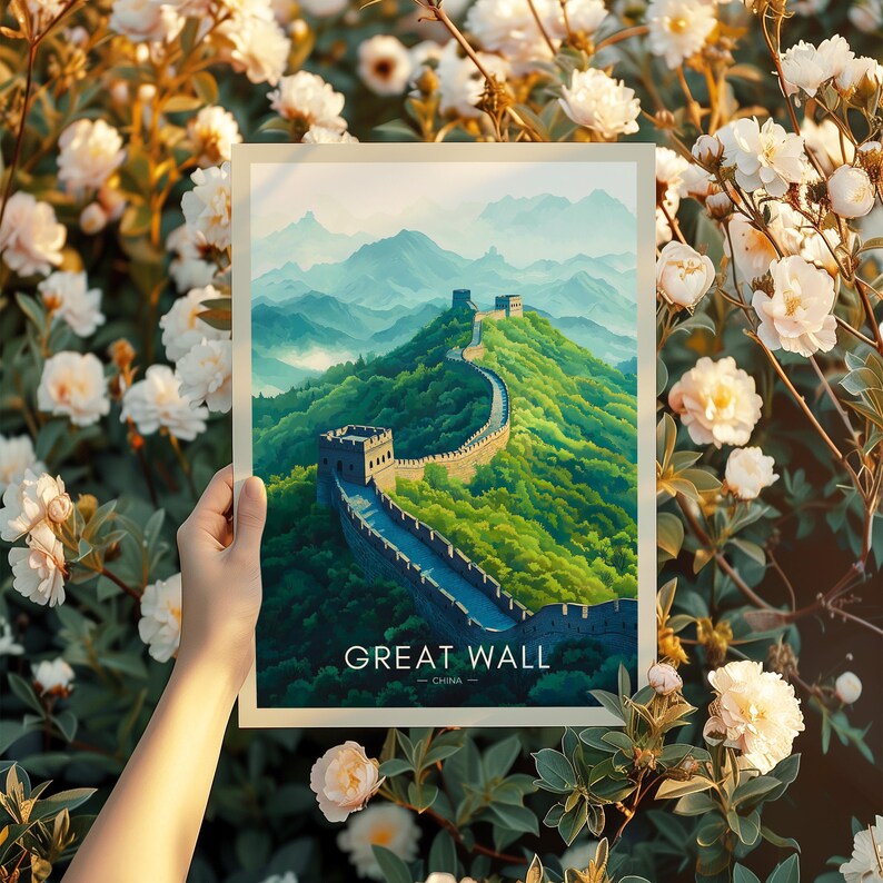 Great Wall of China Travel Poster - Beijing Wall Art Print ...