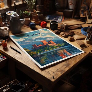 Inverness Travel Poster Scotland Wall Art Print, Illustration Poster ...