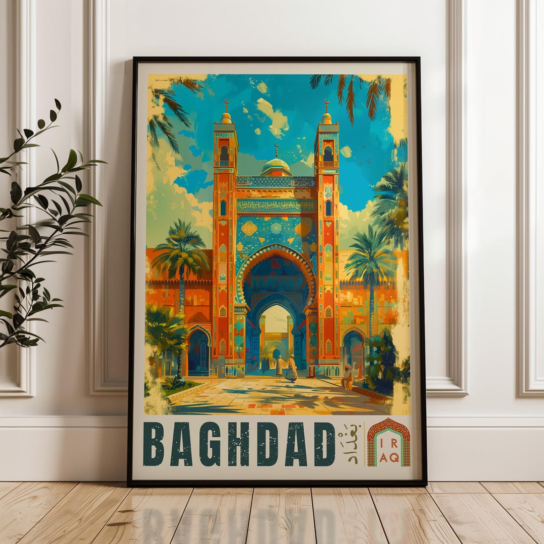 Baghdad Iraq Travel Poster: Middle East Wall Art Print - Etsy