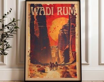 Wadi Rum Poster: Jordan Desert Landscape Art Print - Etsy